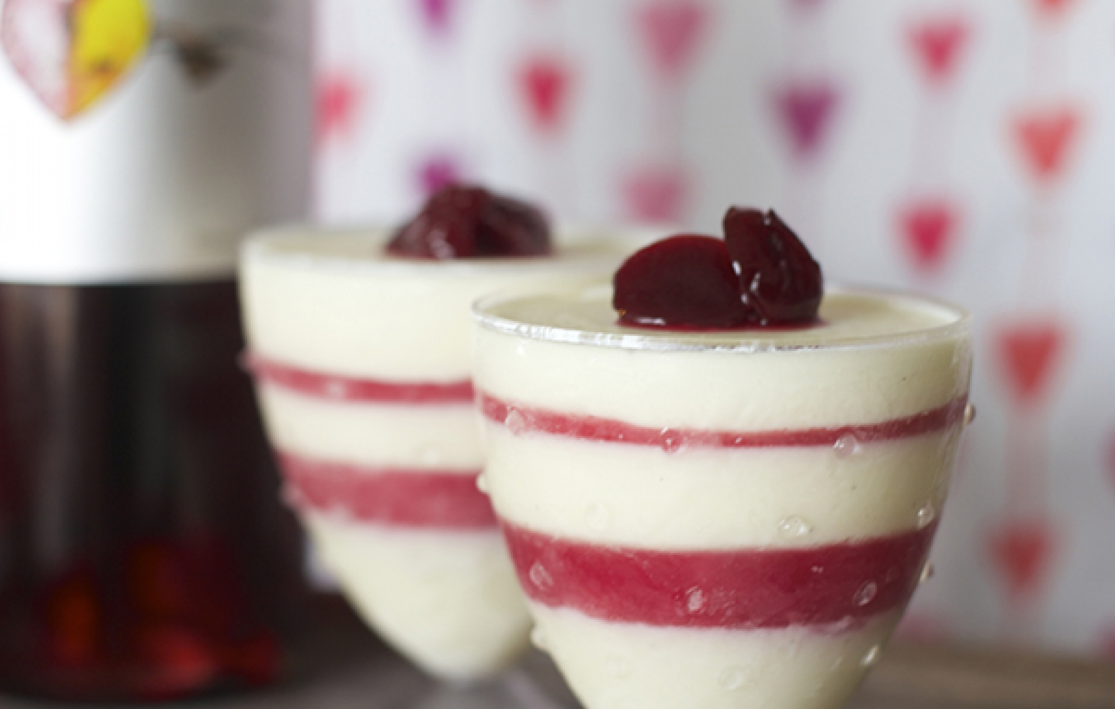 Panna Cotta Parfait with Cherry Jelly - Quady Winery